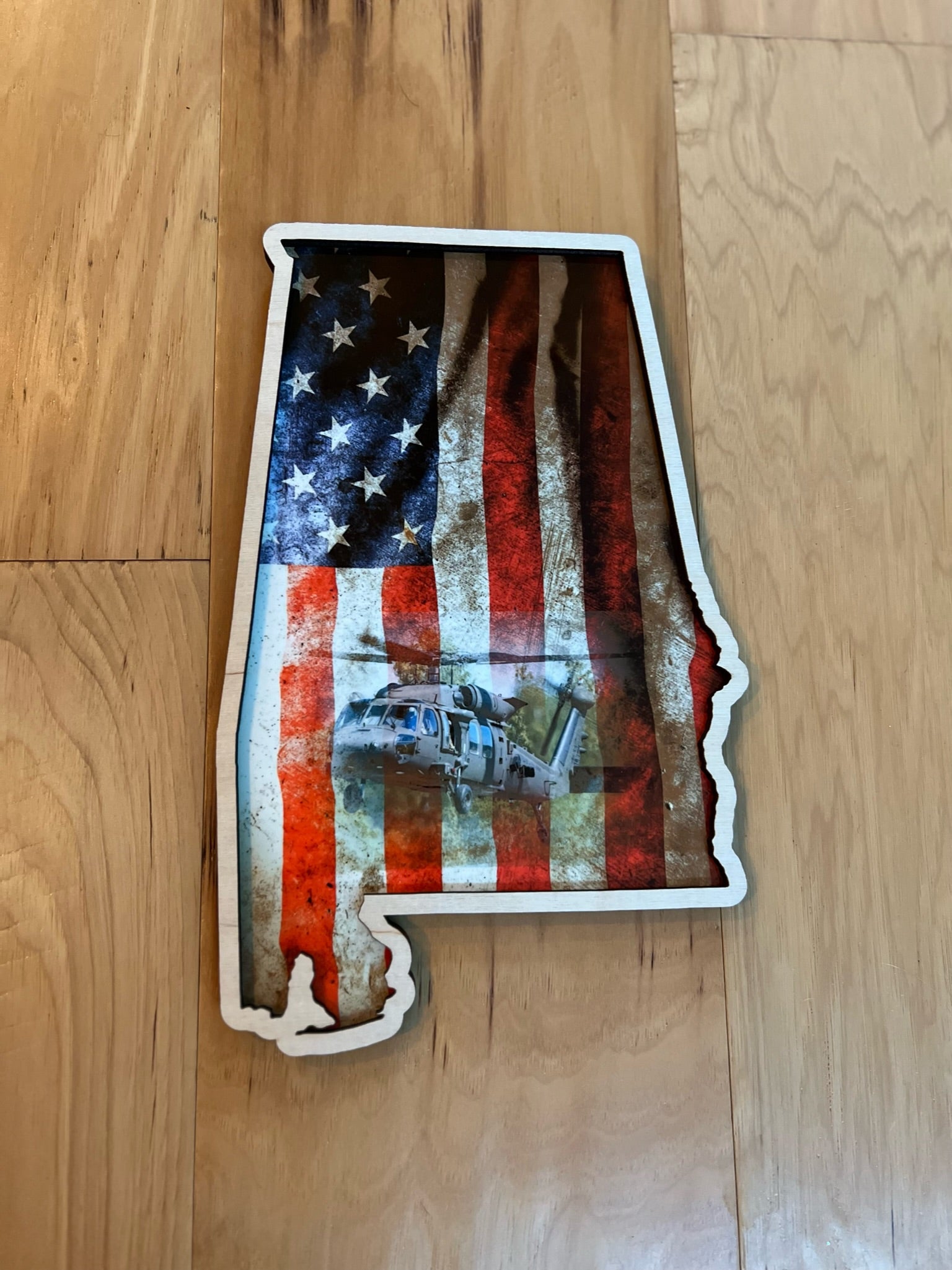 Alabama State Helicopter Plaque – AVEL Woodworking