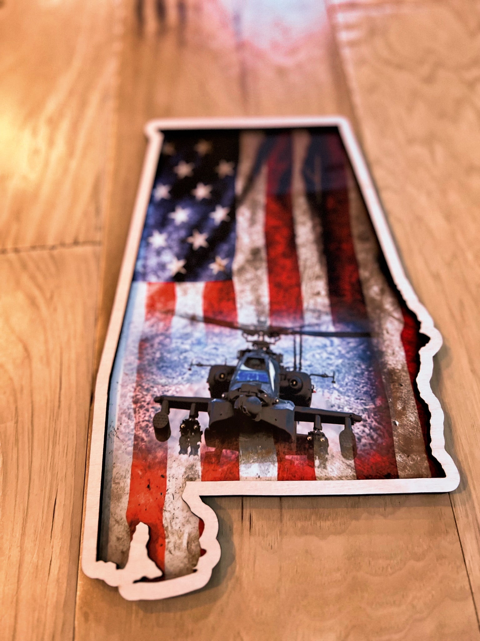 Alabama State Helicopter Plaque – AVEL Woodworking